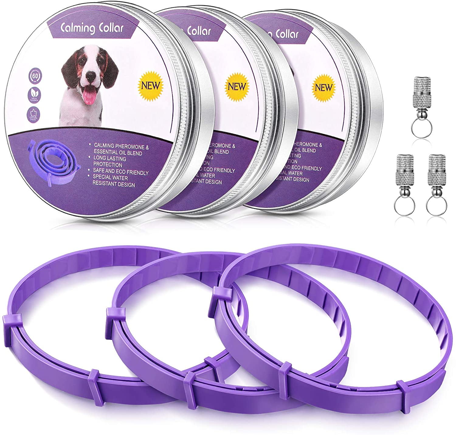 Weewooday 3 Pieces Calming Collar for Dogs Waterproof Reduce Anxiety ...