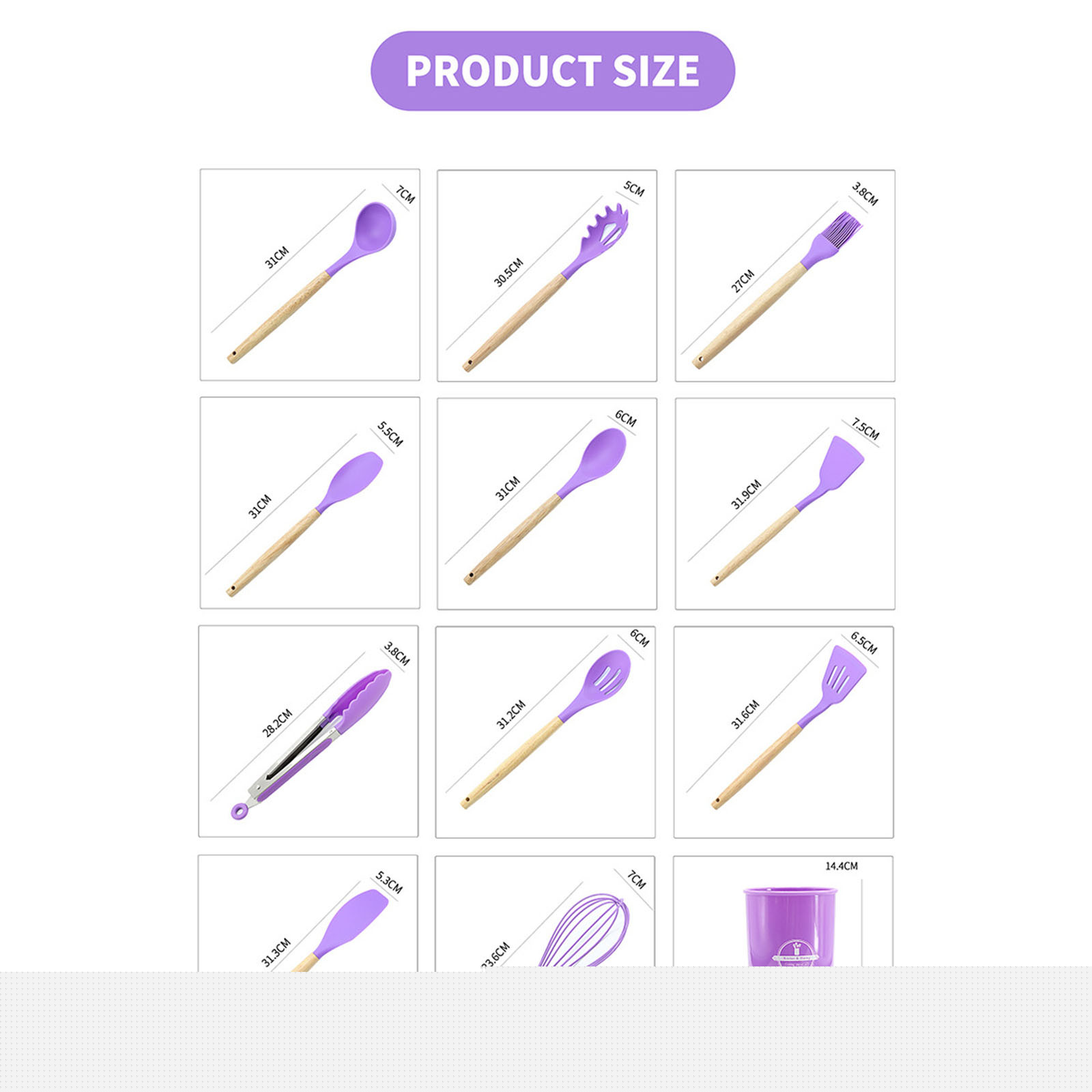 Vsgery 12-Piece Non-Stick Cookware Set with Wooden Handle Storage ...