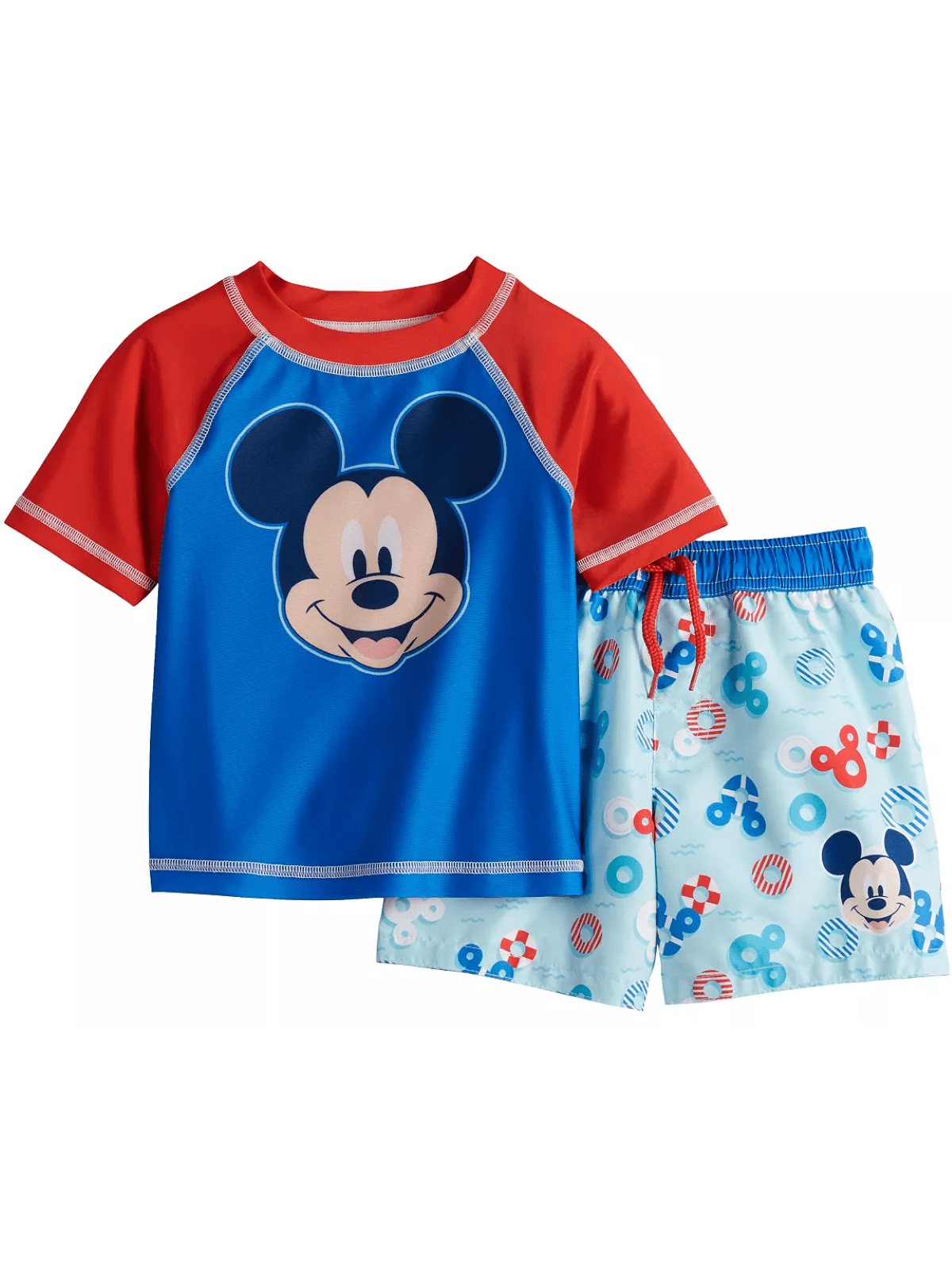 Disney Baby Boys' Mickey Mouse Rash Guard and Swim Trunks Set, Sizes ...