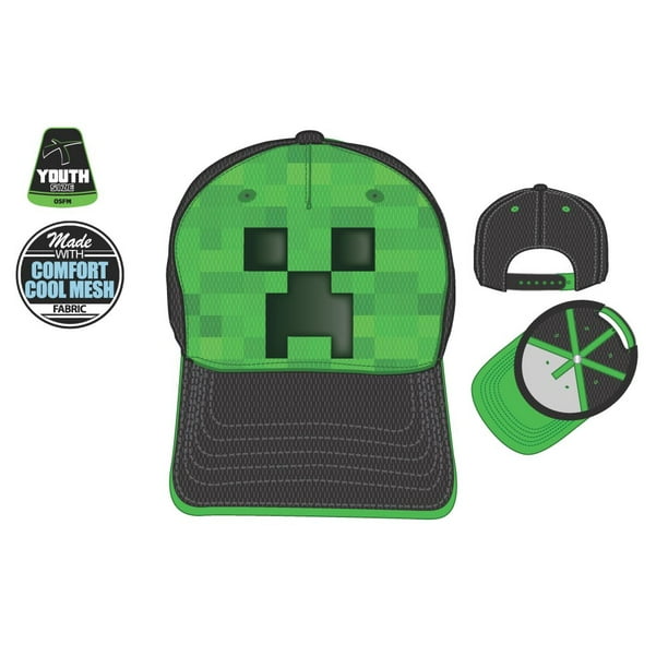 Minecraft Creeper Face Mesh Comfort Youth Hat - Walmart.com