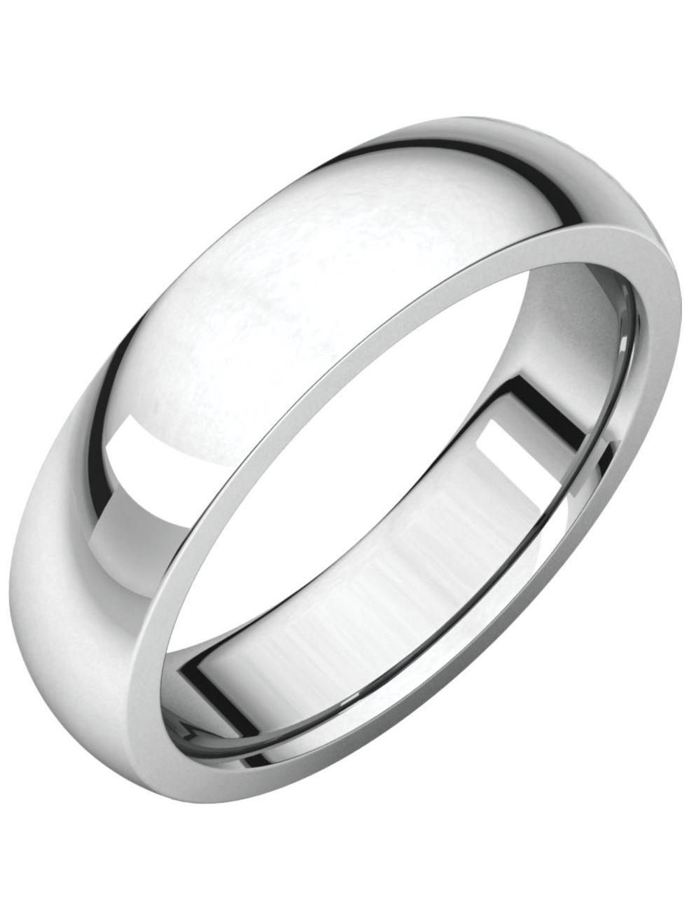 6mm Heavy Comfort Fit Band in 14k White Gold - Size 6 - Walmart.com