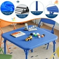 Kids Folding Table and Chairs Set – PU Cushioned Square Table, Durable ...