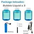 Blue Bubble Machine 8000 Bubbles Per Minute with Carrying Bubble Case ...