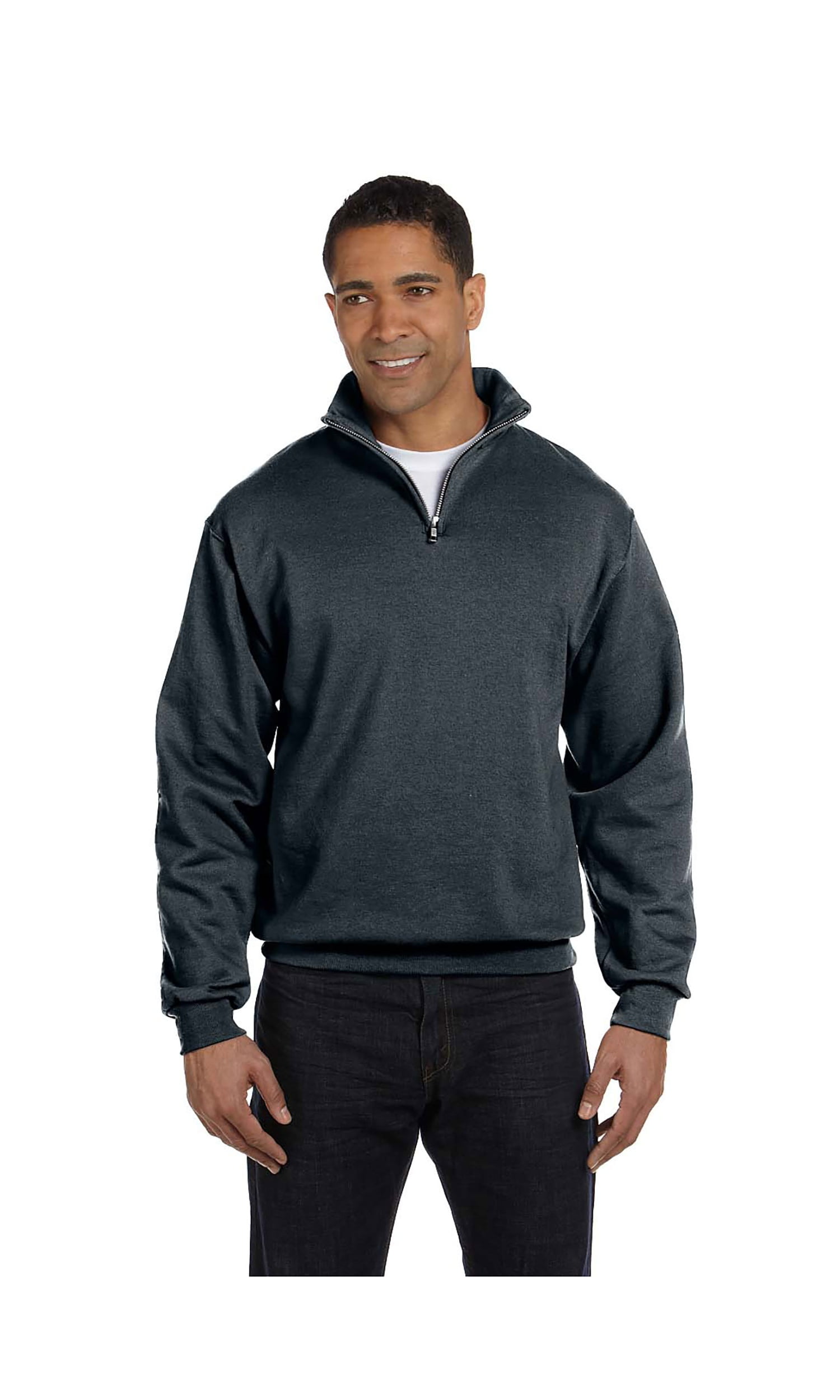Jerzees Men's Quarter-Zip Cadet Collar Pullover Sweatshirt, Style 995M ...