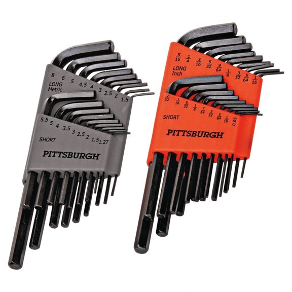 Husky 26-Piece Alloy Steel Hex Key Set with SAE & Metric Long-Arm Allen ...