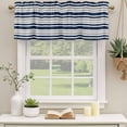 Dark Blue Gray Valances for Windows, Light Filtering Kitchen Curtain ...