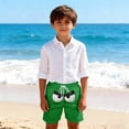 Boy'S Trousers Shorts Cool Comfortable Face Prints Beach Pants,Green ...