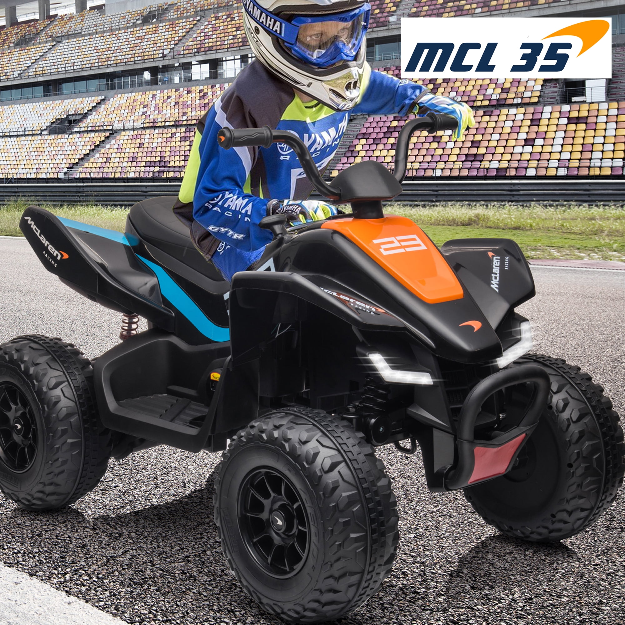 12V Ride on Cars ATV for Kids, Licensed McLaren MCL 35 Liveries Powered ...