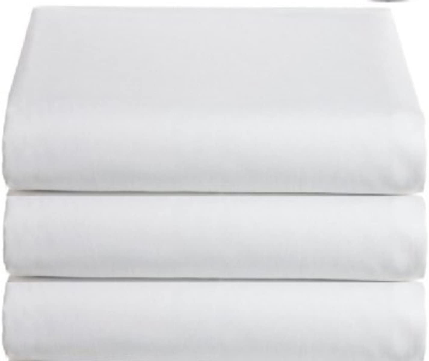 White Classic Flat Hospital Bed Sheet Twin Size Flat Sheets Cotton