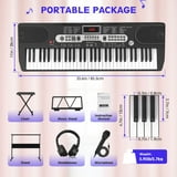 SUGIFT 61-Key Electric Keyboard Piano Beginners Piano Keyboard with LCD ...
