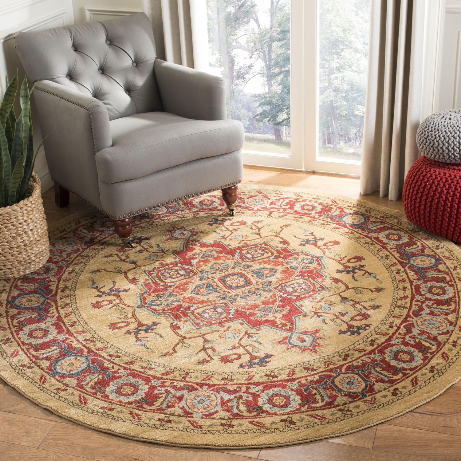 Click here for Safavieh Mahal Oswin Floral Bordered Area Rug 5 Ft... prices