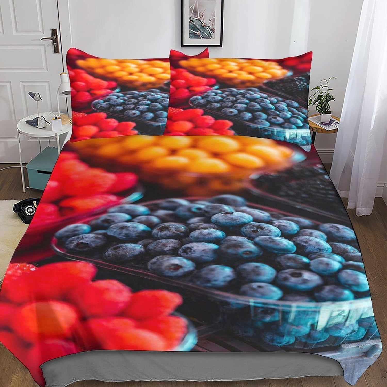 Bed Set Cute Fruits Fruit Art with Duvet Cover And Pillowcase,with ...