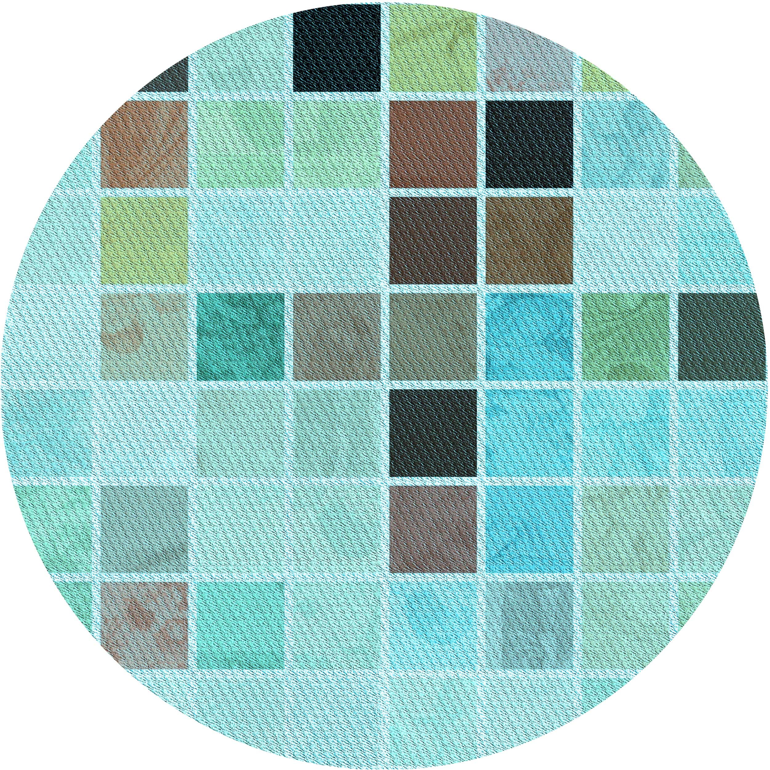 Ahgly Company Machine Washable Indoor Square Transitional Deep-Sea ...