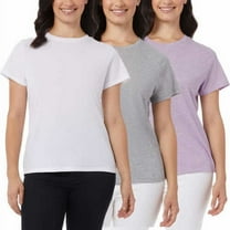 Real Essentials 4 Pack: Women's Classic-Fit Cotton Short-Sleeve Scoop Crew Neck T-Shirt ...