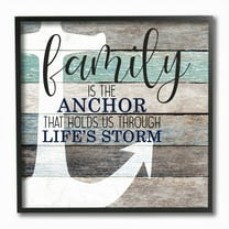Stupell Industries Family Anchor Motivational Wood Framed Wall Art by ...