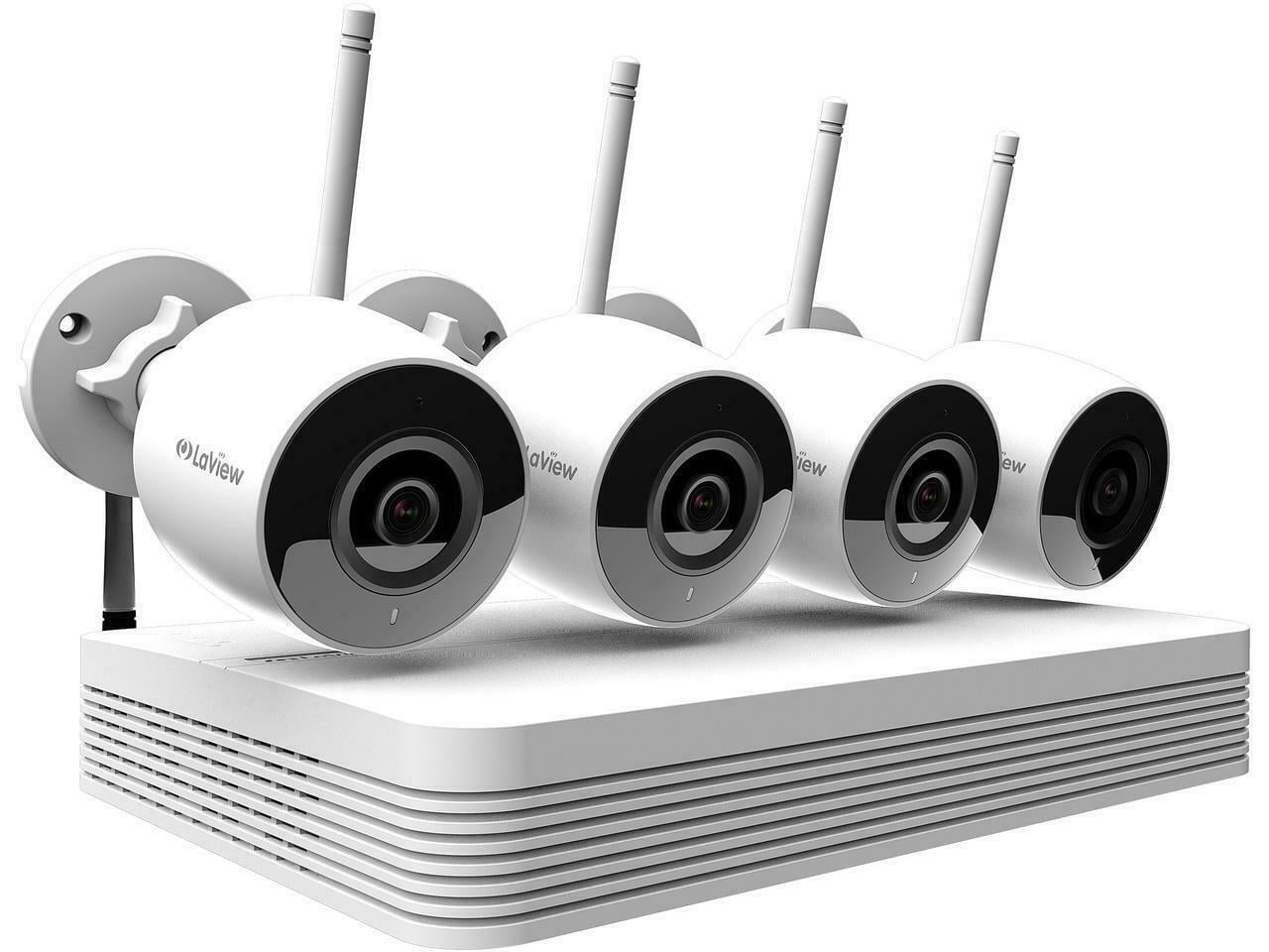 LaView Wi-Fi Wireless 1080P IP Camera Security System, 4-channel H.265 ...