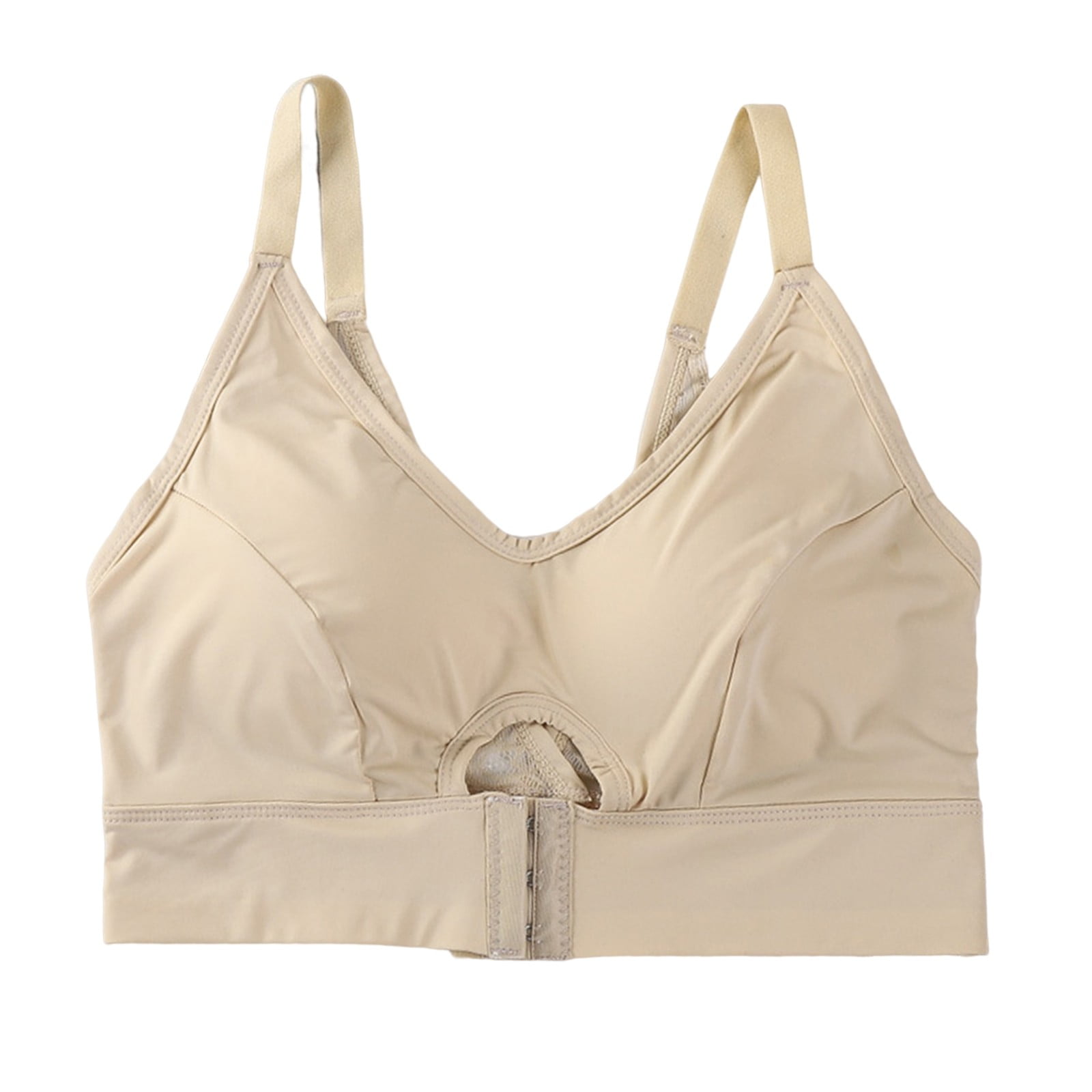 PMUYBHF Women's Anti Glare Ice Silk Hook Buckle Back Bra with Added and ...