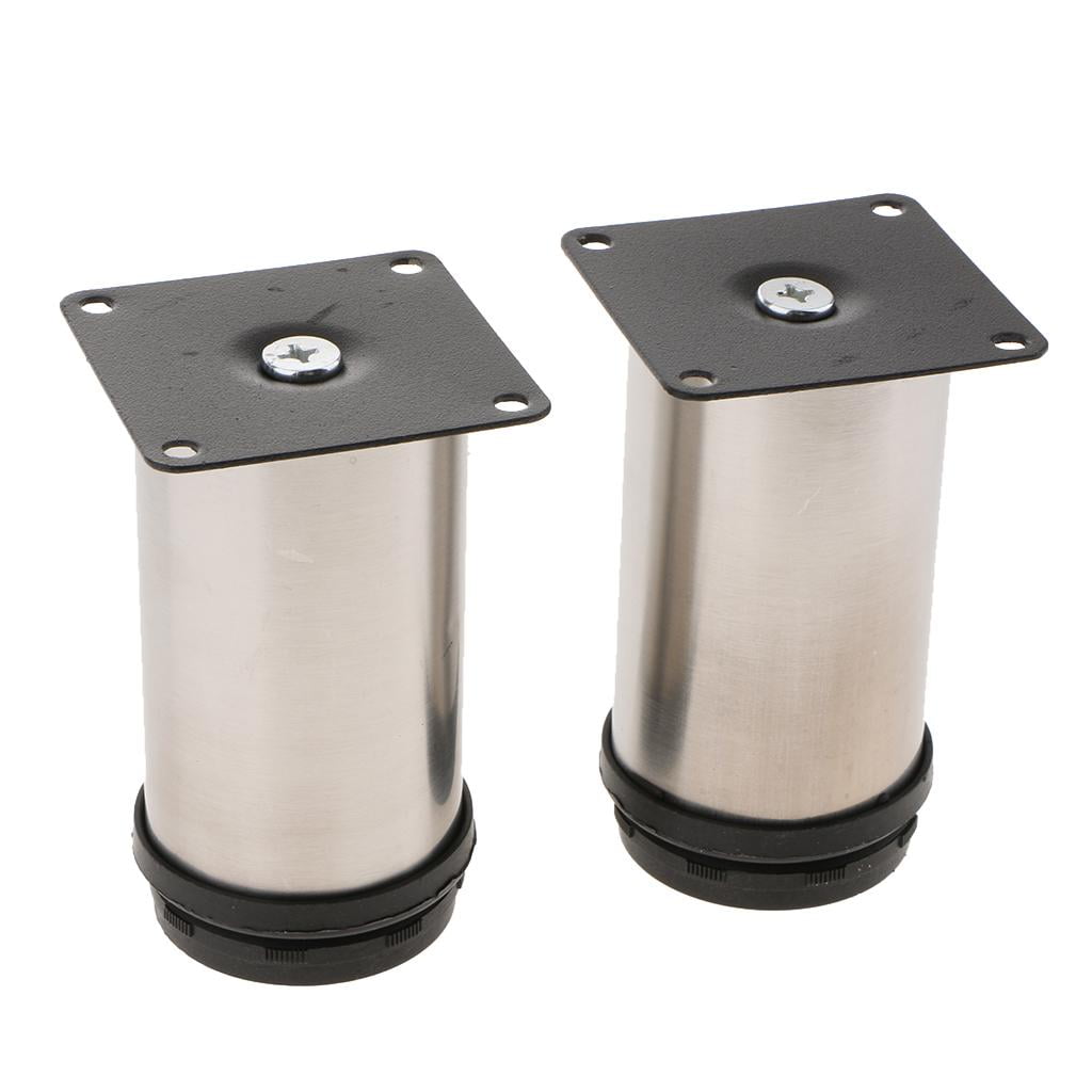 Round Cabinet Metal Foot Legs Adjustable Stainless Steel 10cm - Walmart.com