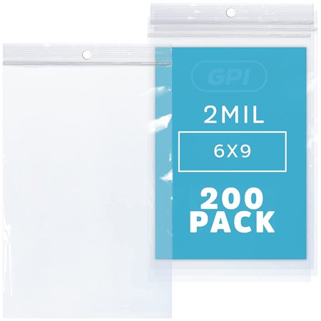 GPI - 6" x 9" - Bulk Pack 200, 2 Mil Thick, Clear Plastic Reclosable ...