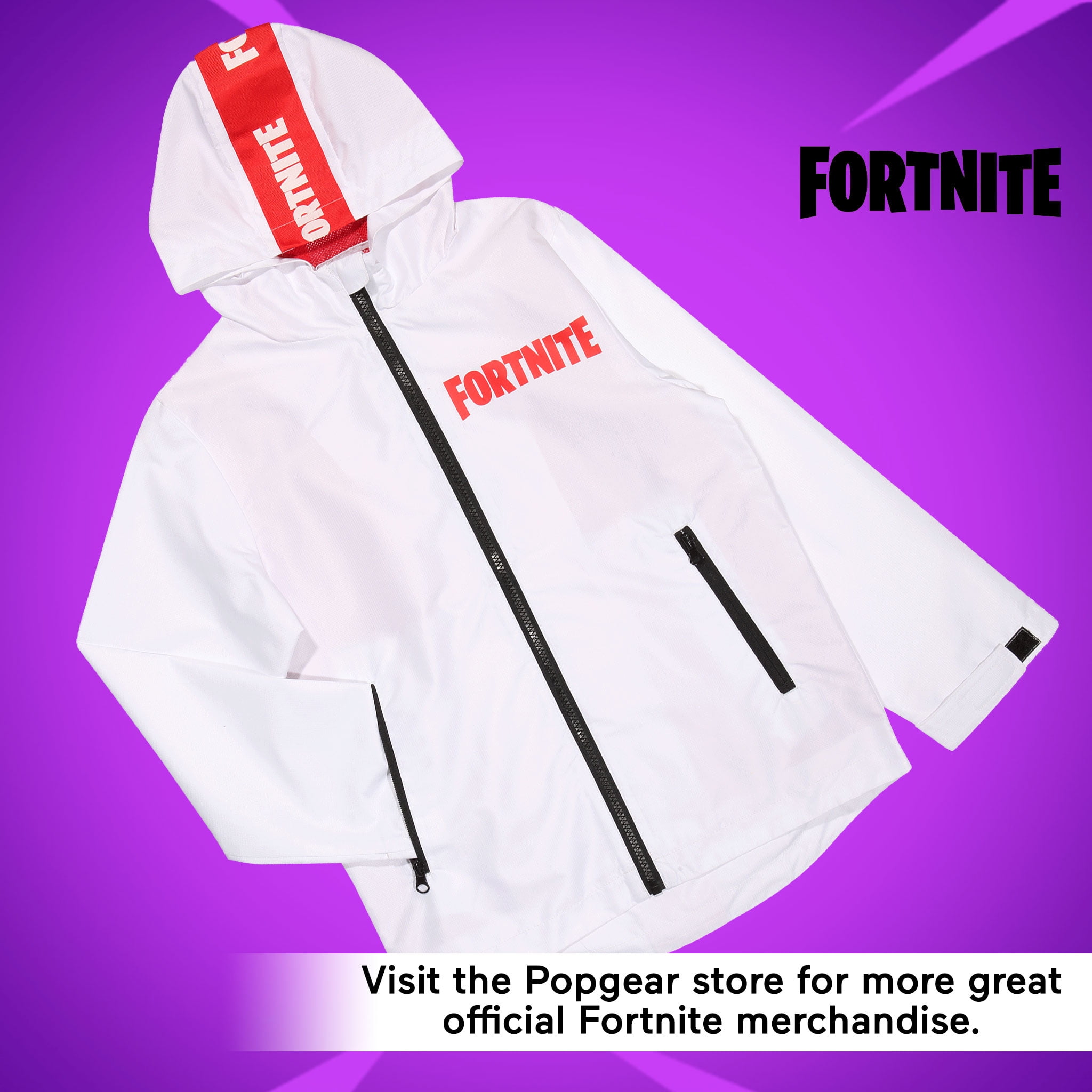 Buy Fortnite Back Strip Logo Boys Rain Mac | Official Merchandise ...
