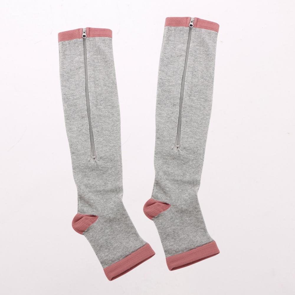 PENGXIANG Bas de Compression à Fermeture Éclair 20-30mmHg Chaussettes ...