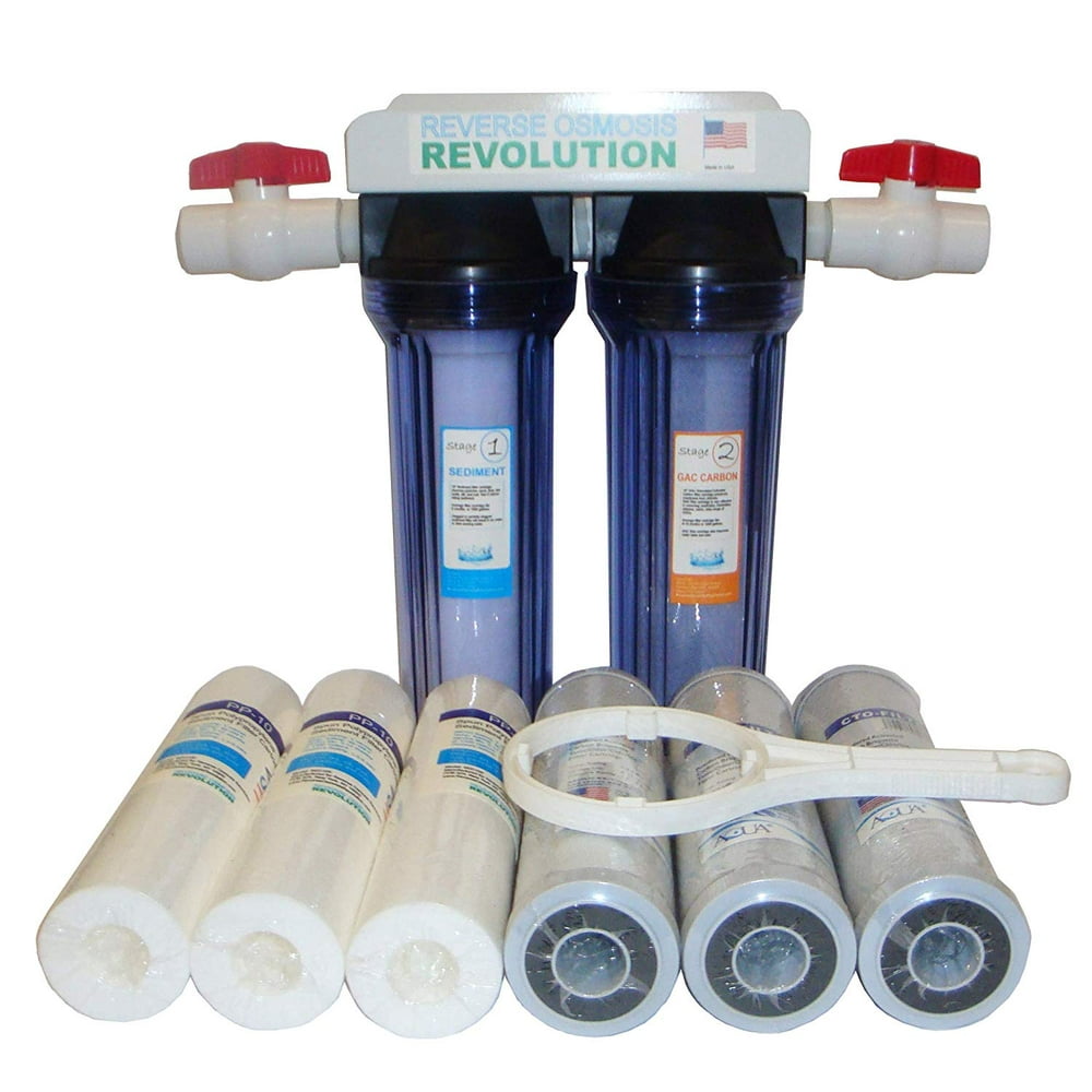 Dual 3/4" port whole house water purification filter with 1 year filter ...