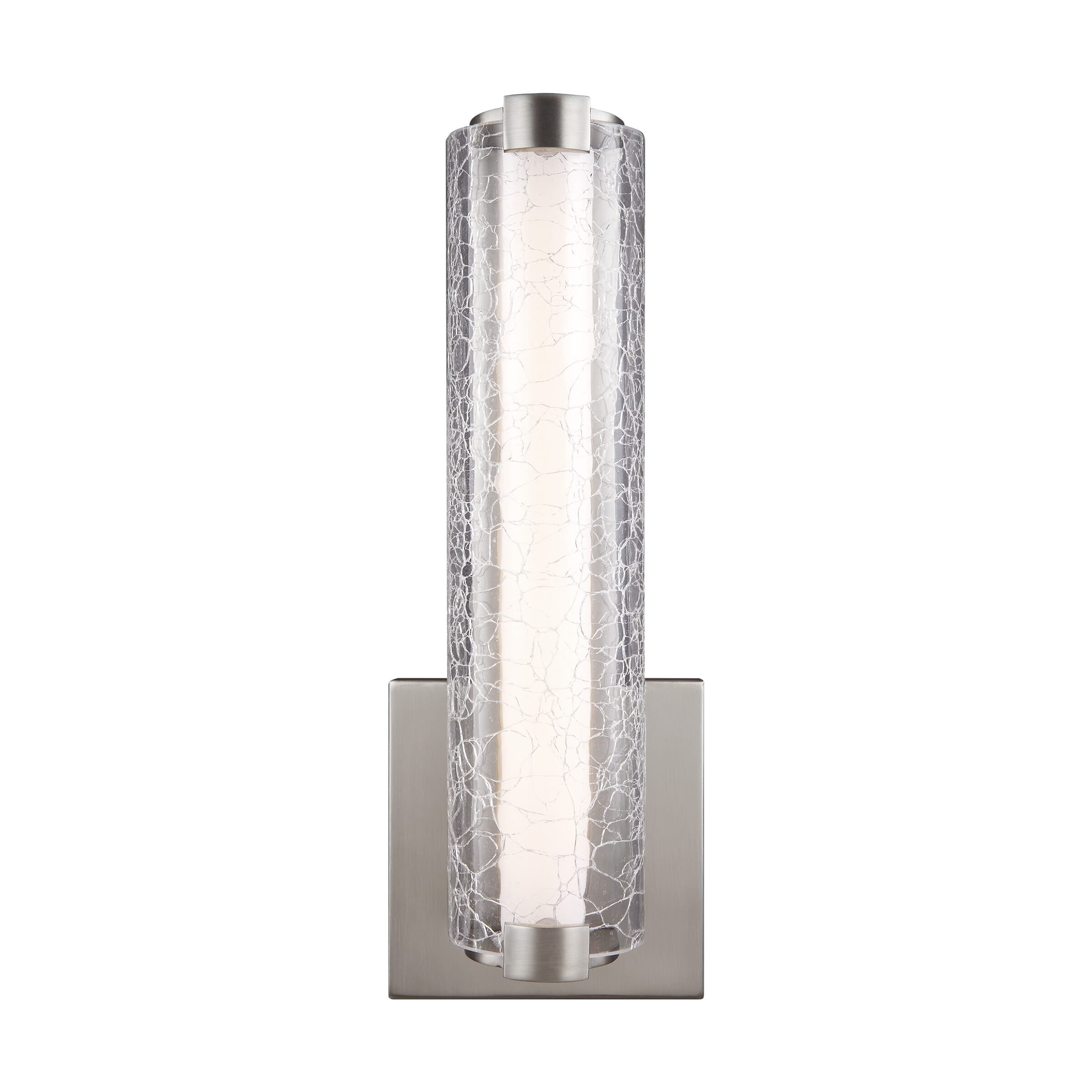 Feiss Cutler LED Bathroom Wall Sconce in Satin Nickel with Crackle ...