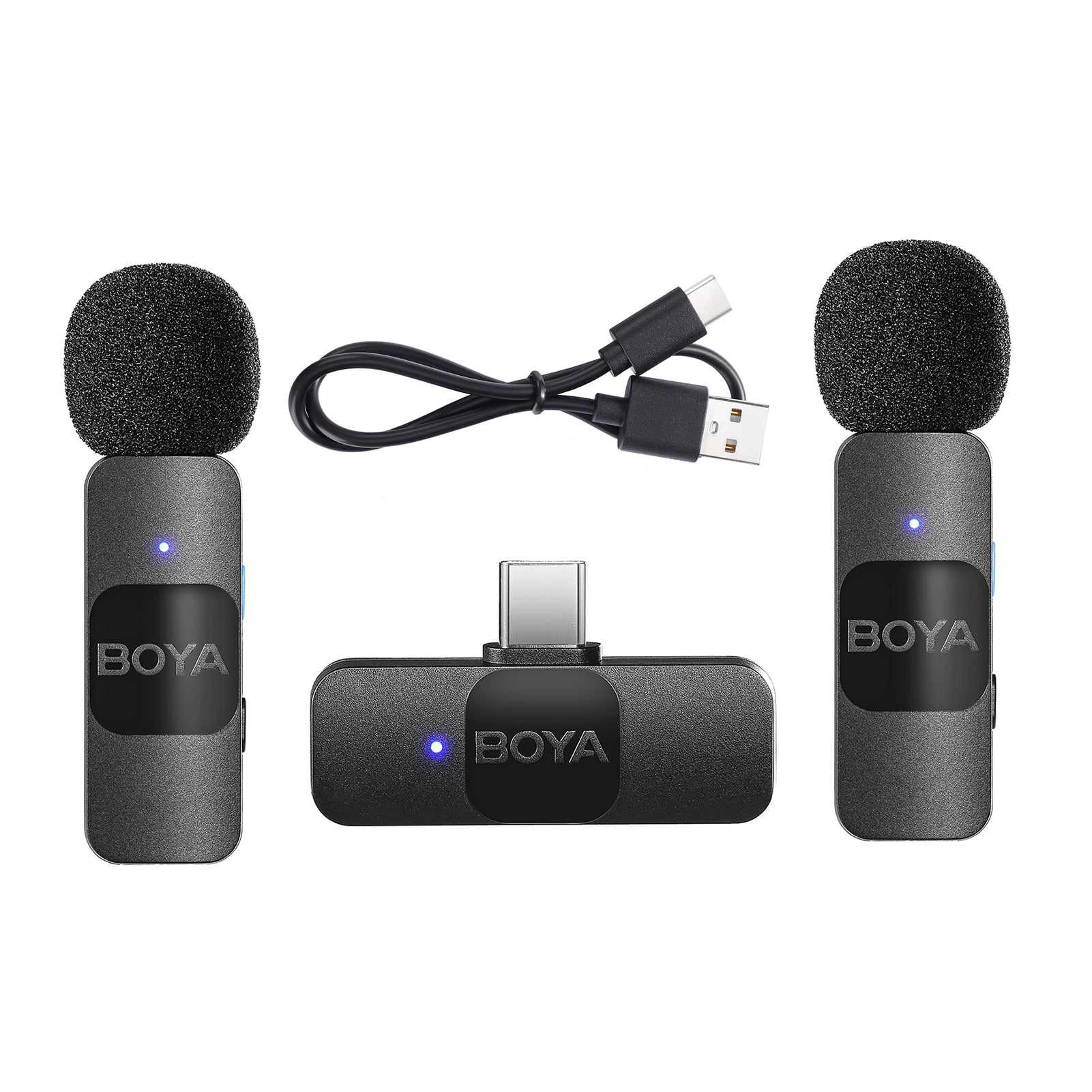 BOYA BY-V20 One-Trigger-Two 2.4G Sistema de micrófono inalámbrico Clip ...