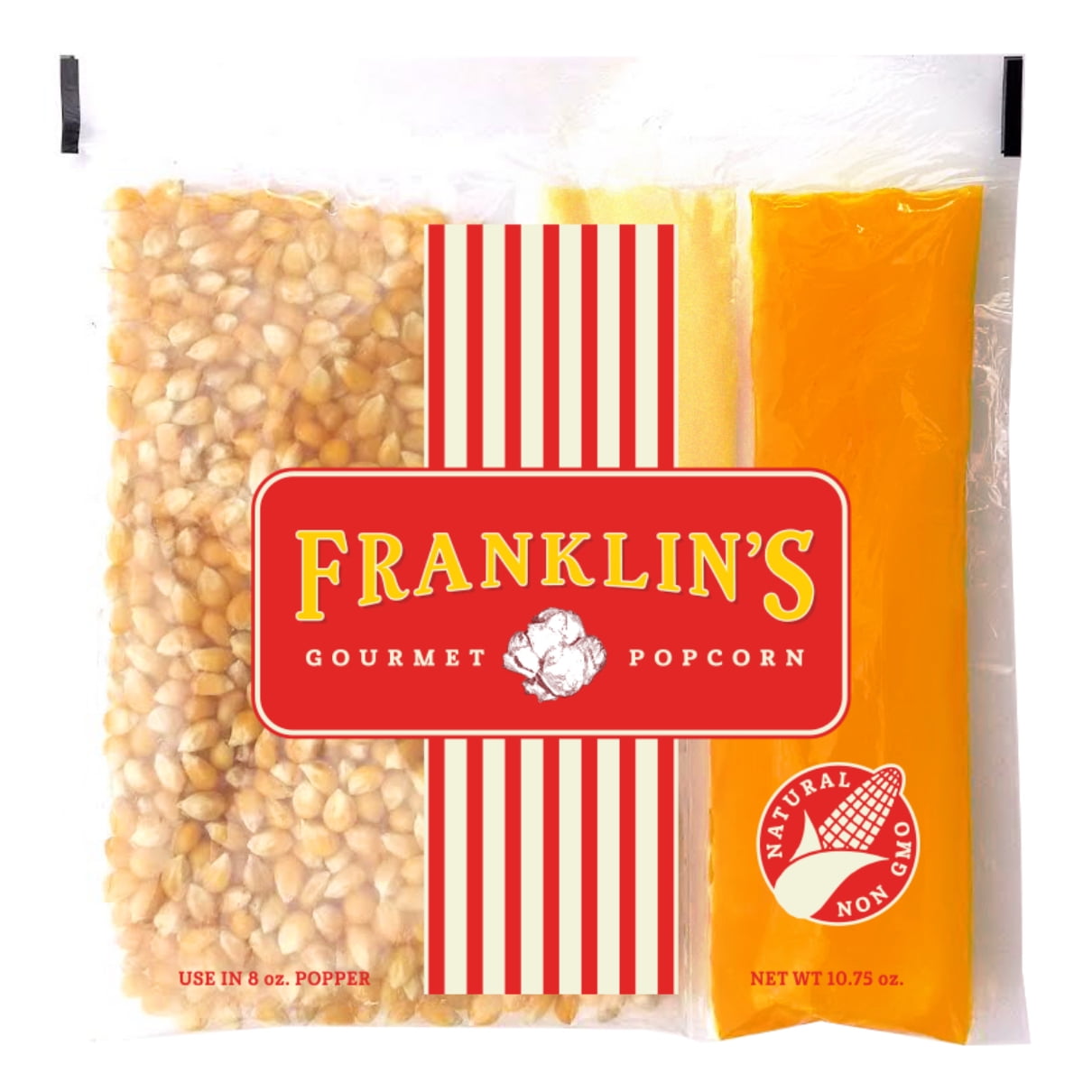 Franklin’s Gourmet Popcorn All-In-One Pre-Measured Packs - 8oz. Pack of ...