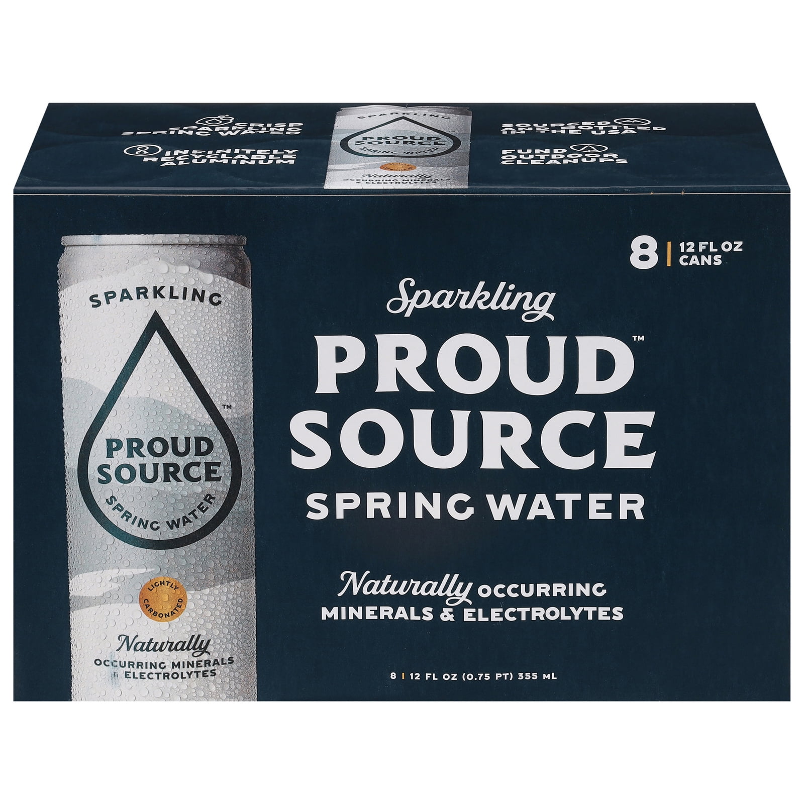 Proud Source - Water Spring Sparkling - Case of 3-8/12 FZ - Walmart.com