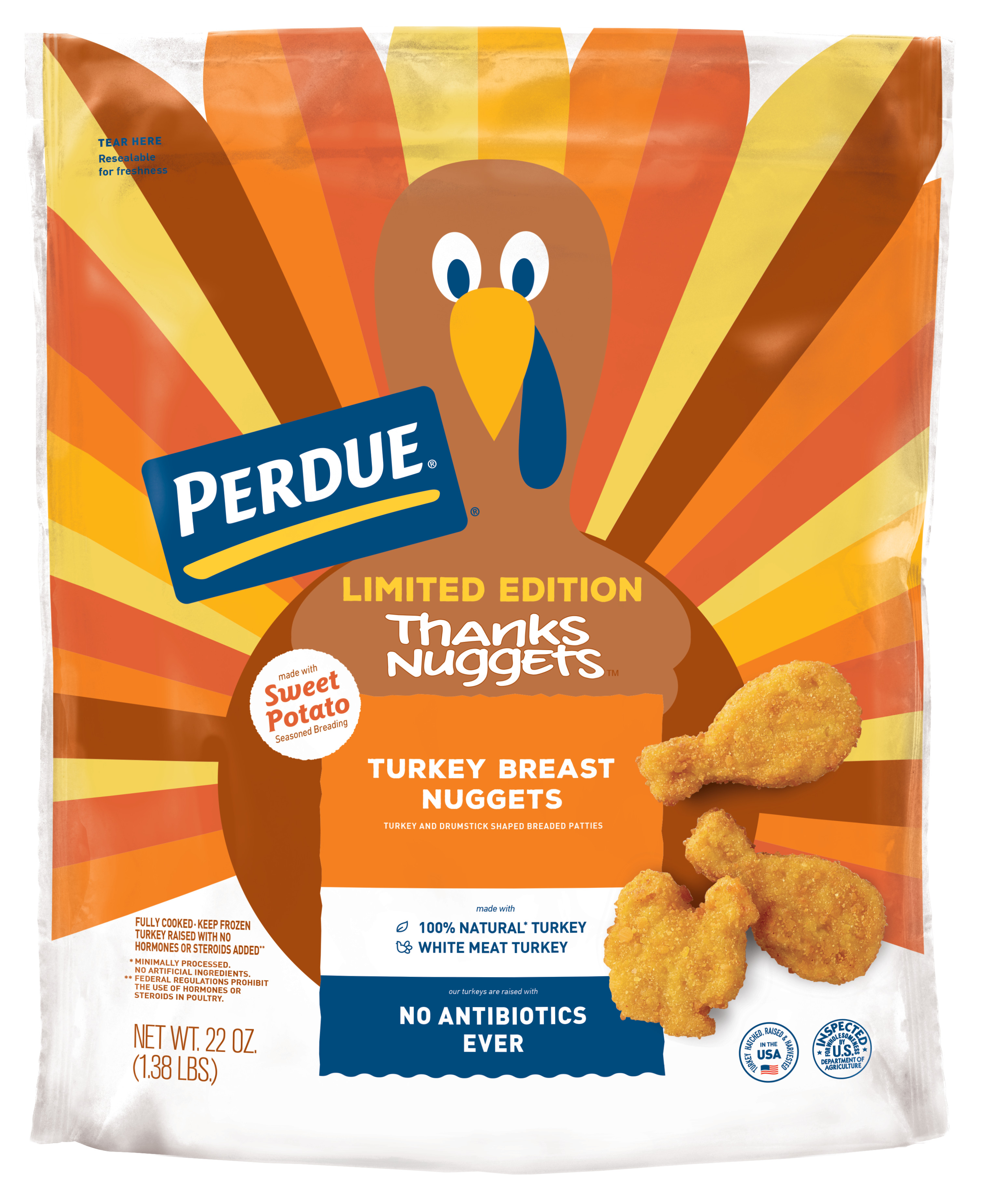 PERDUE THANKSNUGGETS Frozen Turkey Breast Nuggets with Sweet Potato ...