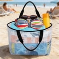 Blue Turtle Coastal Beach Bag for Women, Large Breathable Mesh Beach ...
