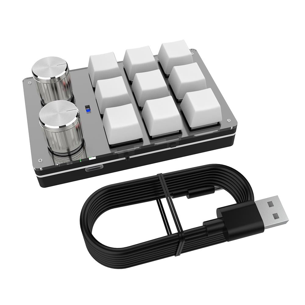 Teclado Macro USB 9 Teclas + 2 Perillas Cgtredaw Transparente | Walmart ...