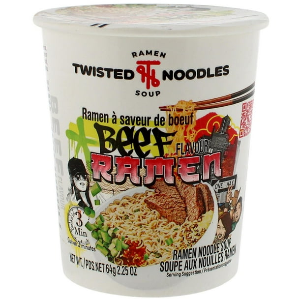 Twisted Noodles Single Serving Instant Beef Ramen Cup, 1 x 64 G ...