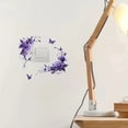 1pc Modern Purple Butterfly & Floral Light Switch Sticker, Vinyl Self ...
