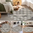 Area Rug 36in, Abstract Scales Gold Line Floor Carpet Living Room Rug ...