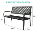 Grand Patio Modern Metal Bench, Black - Iron Exterior Garden Furniture ...
