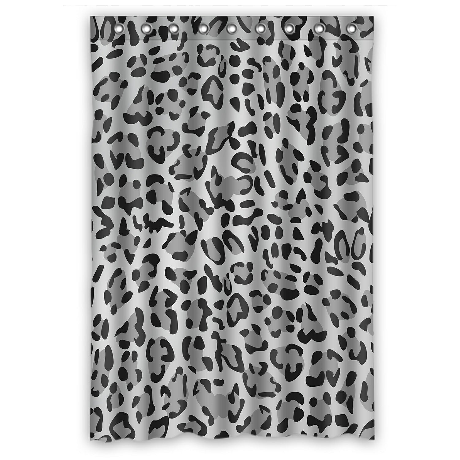ECZJNT Leopard Print Pattern Gray Scale Shower Curtain And Hooks For ...