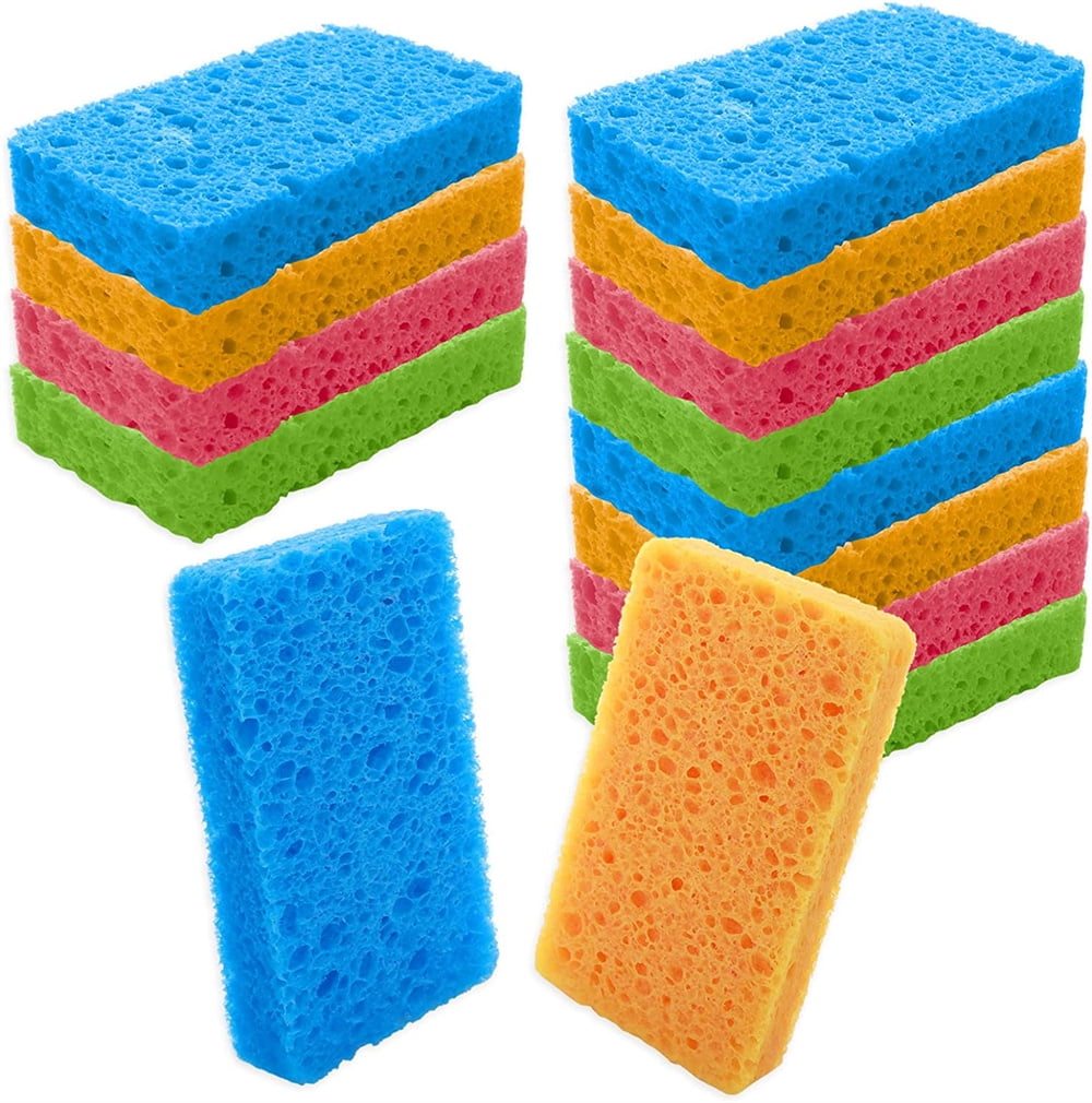 NOGIS 12 Pack Sponges Kitchen Natural Cellulose Compressed Sponges ...