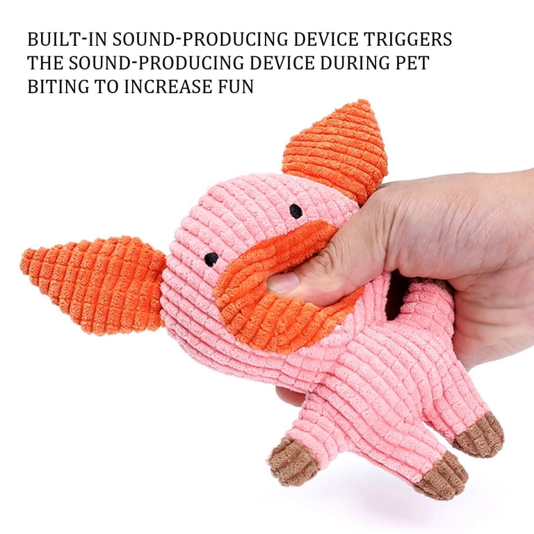 Corduroy Squeaky Pet Chew Accessory, Cartoon Animal Shape, 7 x 5 Inch ...