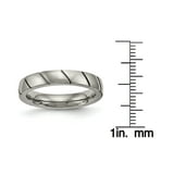 Titanium Polished Grooved Ring - Walmart.com
