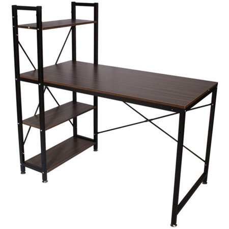 Computer Desk Computer Desk with 4-Tier Bookshelf,Multipurpose Space ...