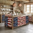 Abstract American Flag Cabinet Curtains 35" W x 35" L, Paint Splatters ...