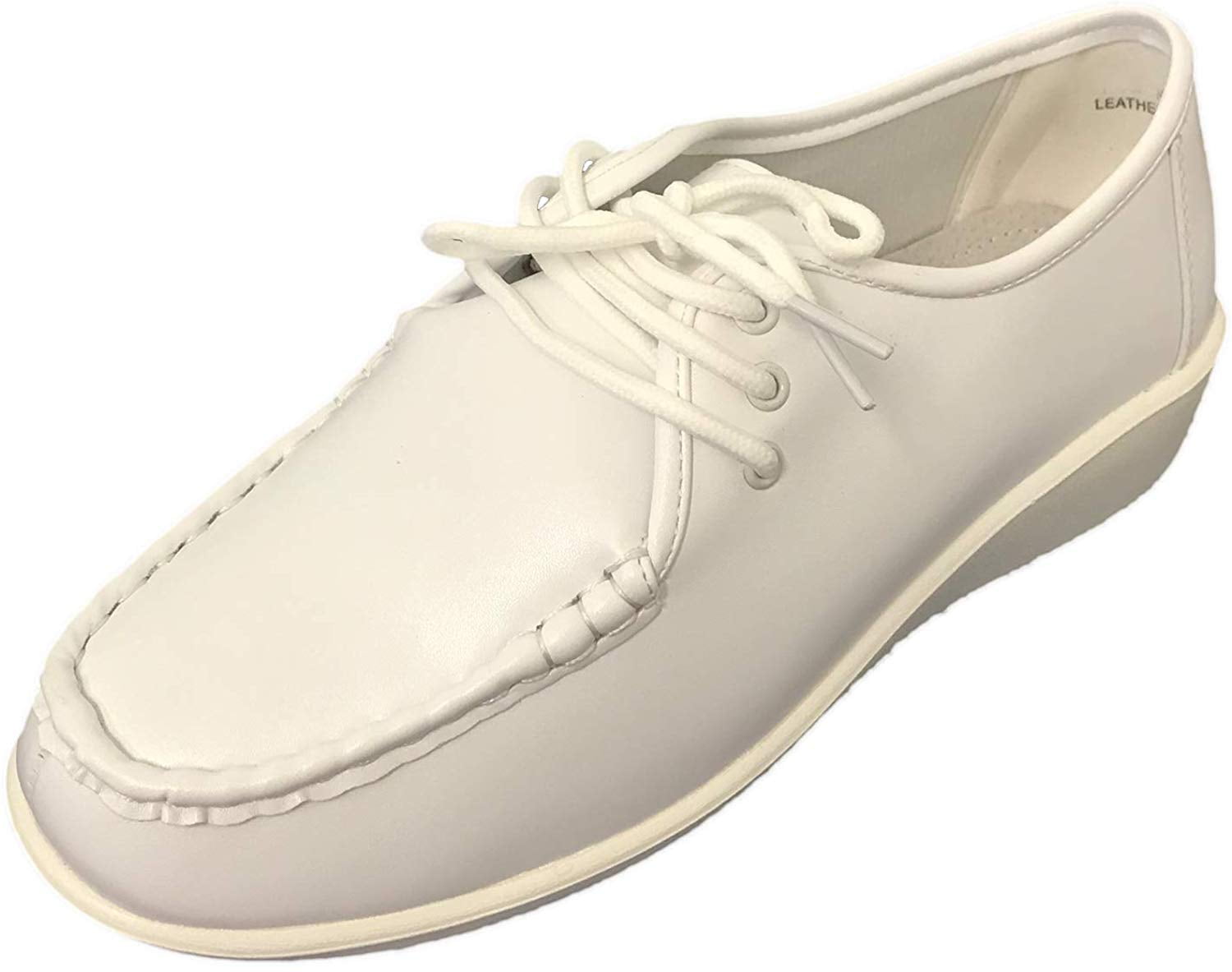 Women's Comfort Work Shoes Leather Lined Lace up Nurse Hotel Medical ...