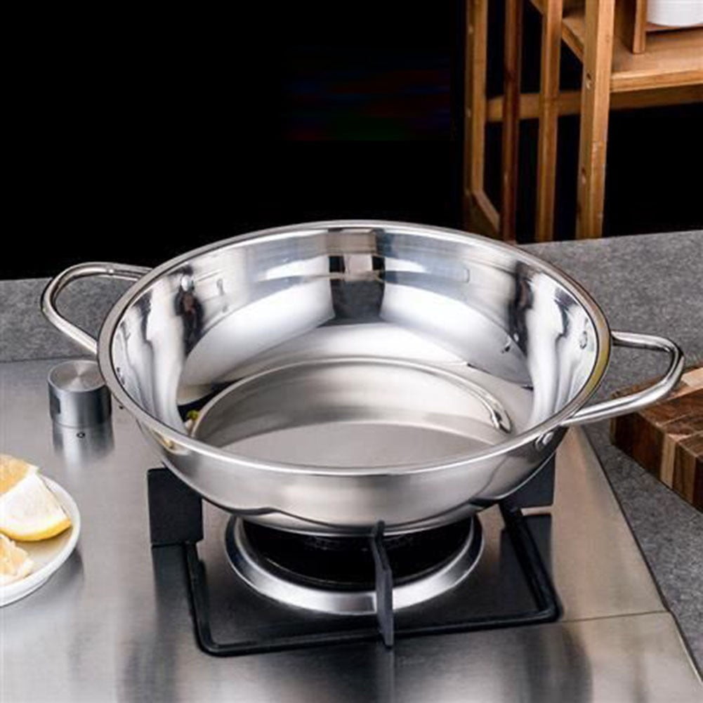 ALSLIAO Stainless Steel Clear Soup Pot Single Pot Hot Pot Gas Stove ...