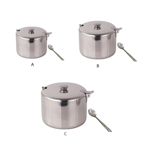 Stainless Steel Sugar Chilli Container Salts Pepper Seasoning Storage ...