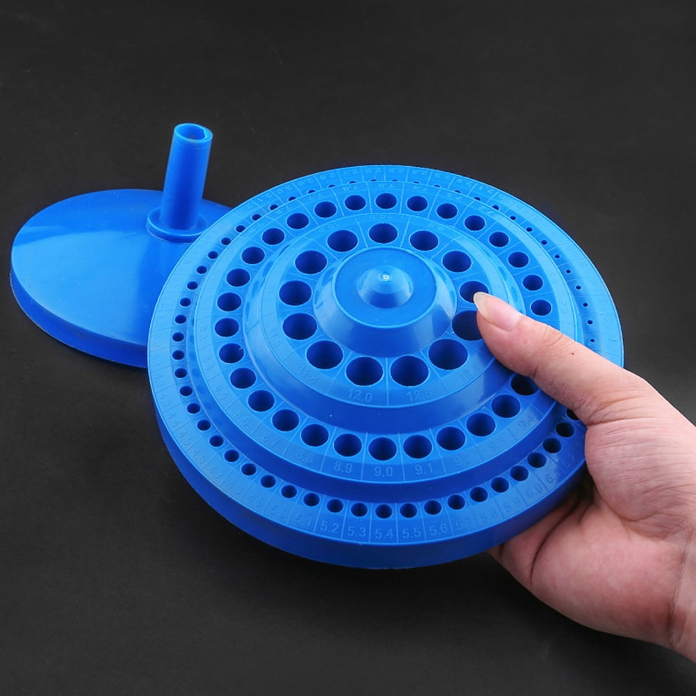 Round Shape 100 Holes Drill Storage Organizer Bit Bore Case Stand Box ...