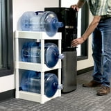 Bottle Buddy 3-Tier Storage System with Floor Protector, White, Plastic ...