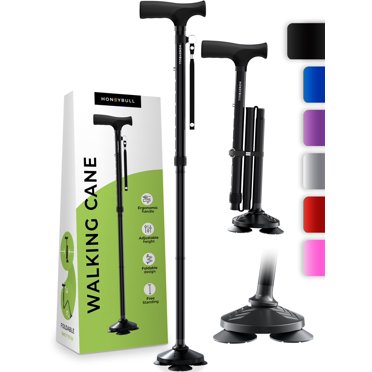 Hugo Adjustable Lightweight Aluminum QuadPod Offset Cane with Ultra ...