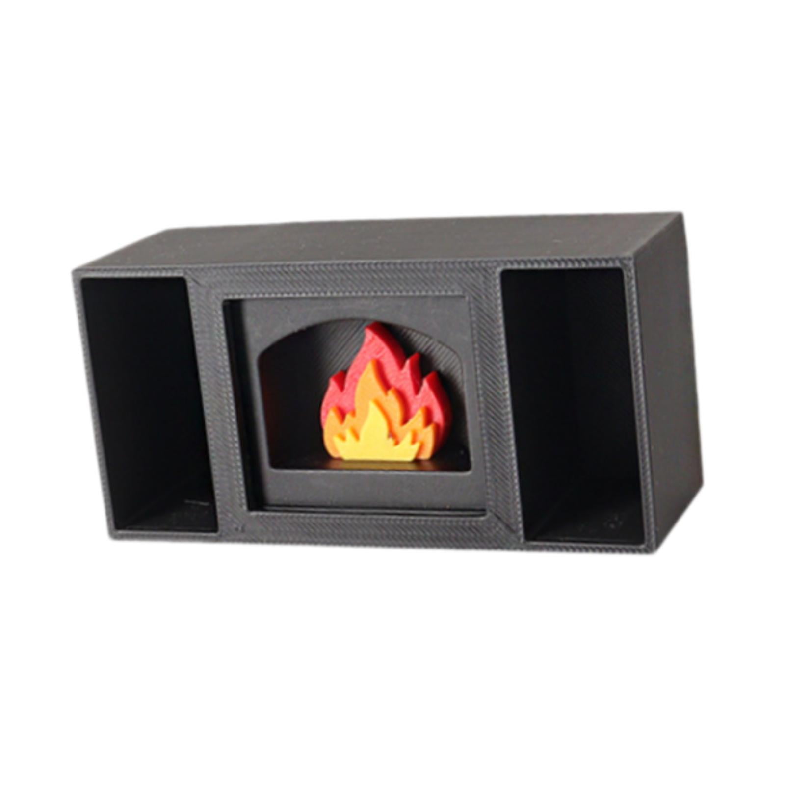 Mini chimenea iluminada, micropaisaje para el hogar y el comedor. Negro ...